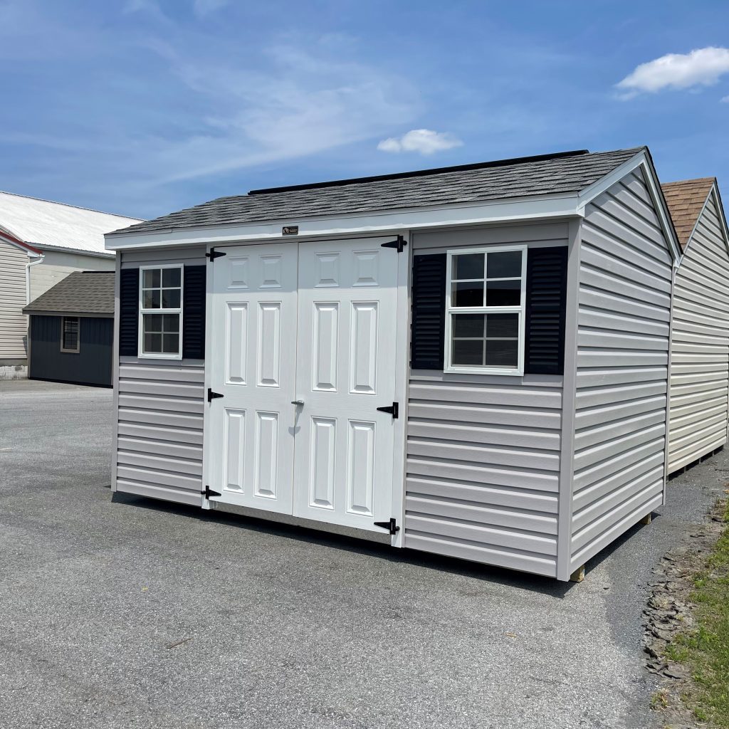 8' x 12' Workshop Shed - vinyl siding, 5' door and 2 windows.
