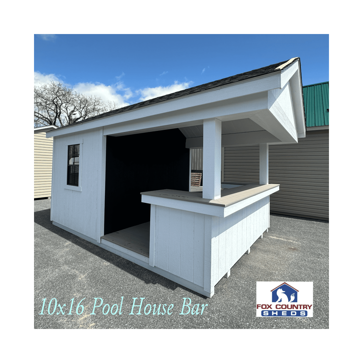 10' x 16' Pool House Bar | Fox Country Sheds